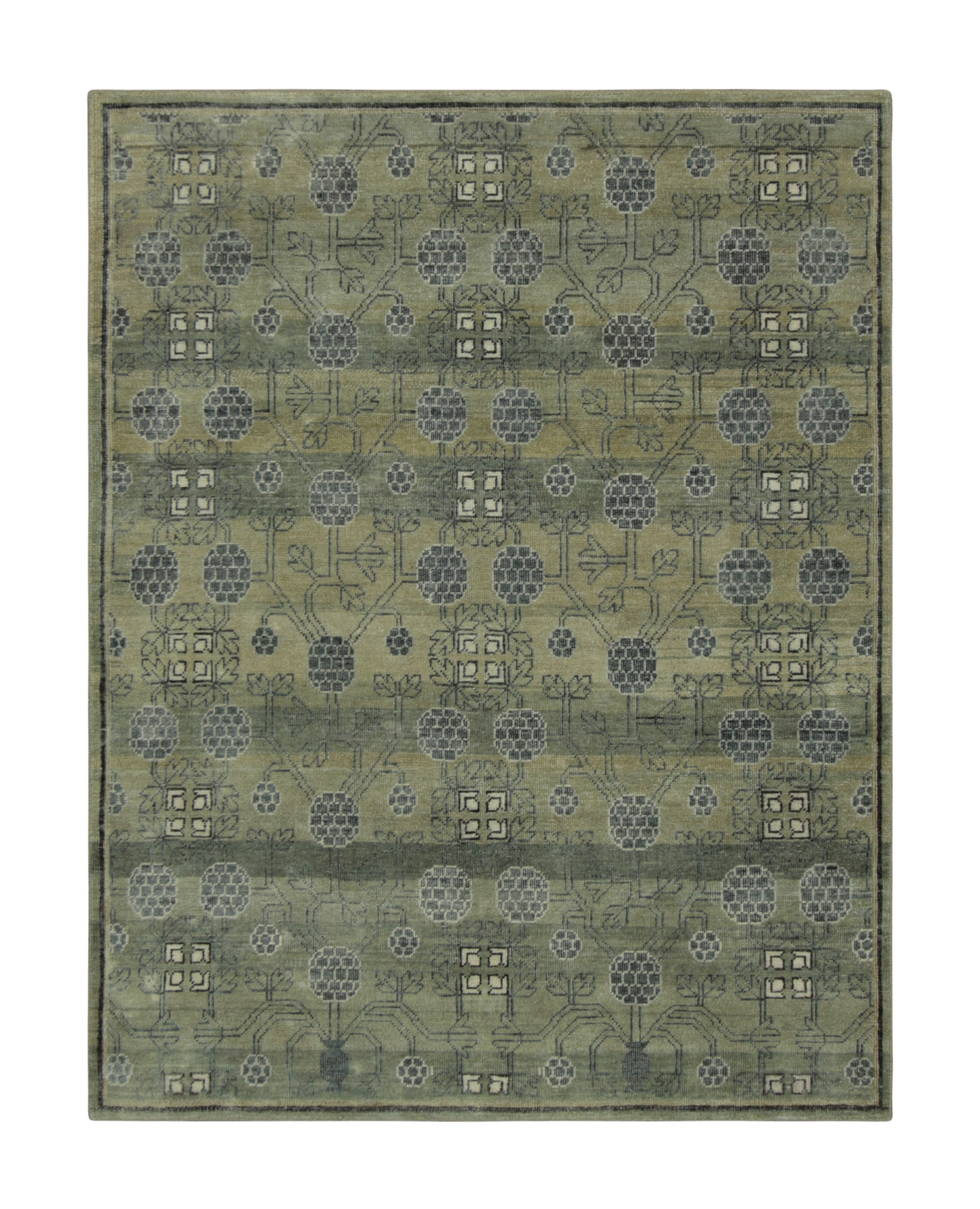 Rug & Kilim's Khotan-Inspired Rug In Green With Pomegranate Floral ...