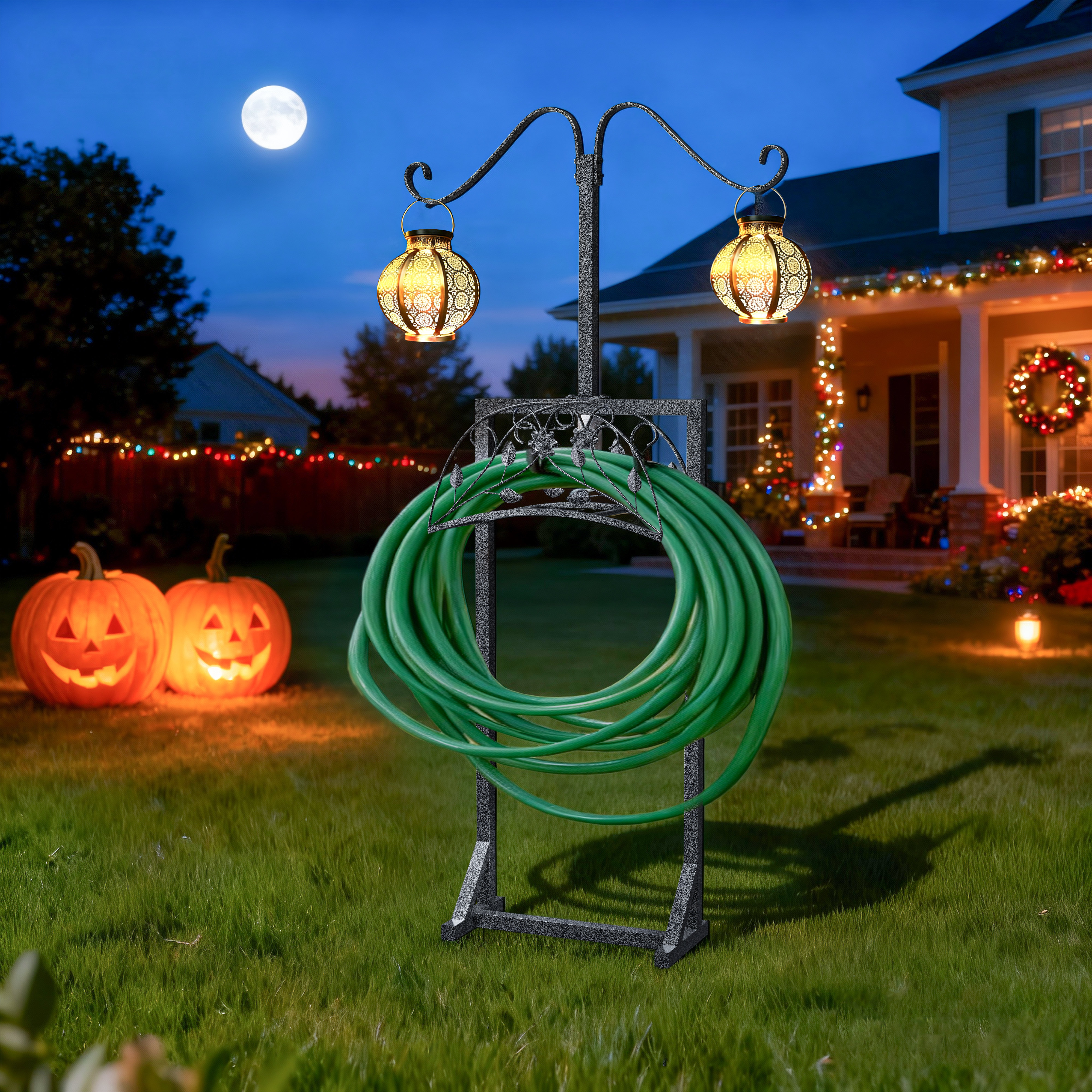 B Fashion Freestanding Heavy Duty Rustproof Metal Garden Hose Holder ...