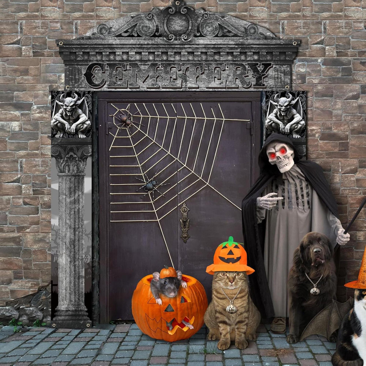 The Holiday Aisle® 3 Pcs Halloween Cemetery Archway Halloween Cemetery ...