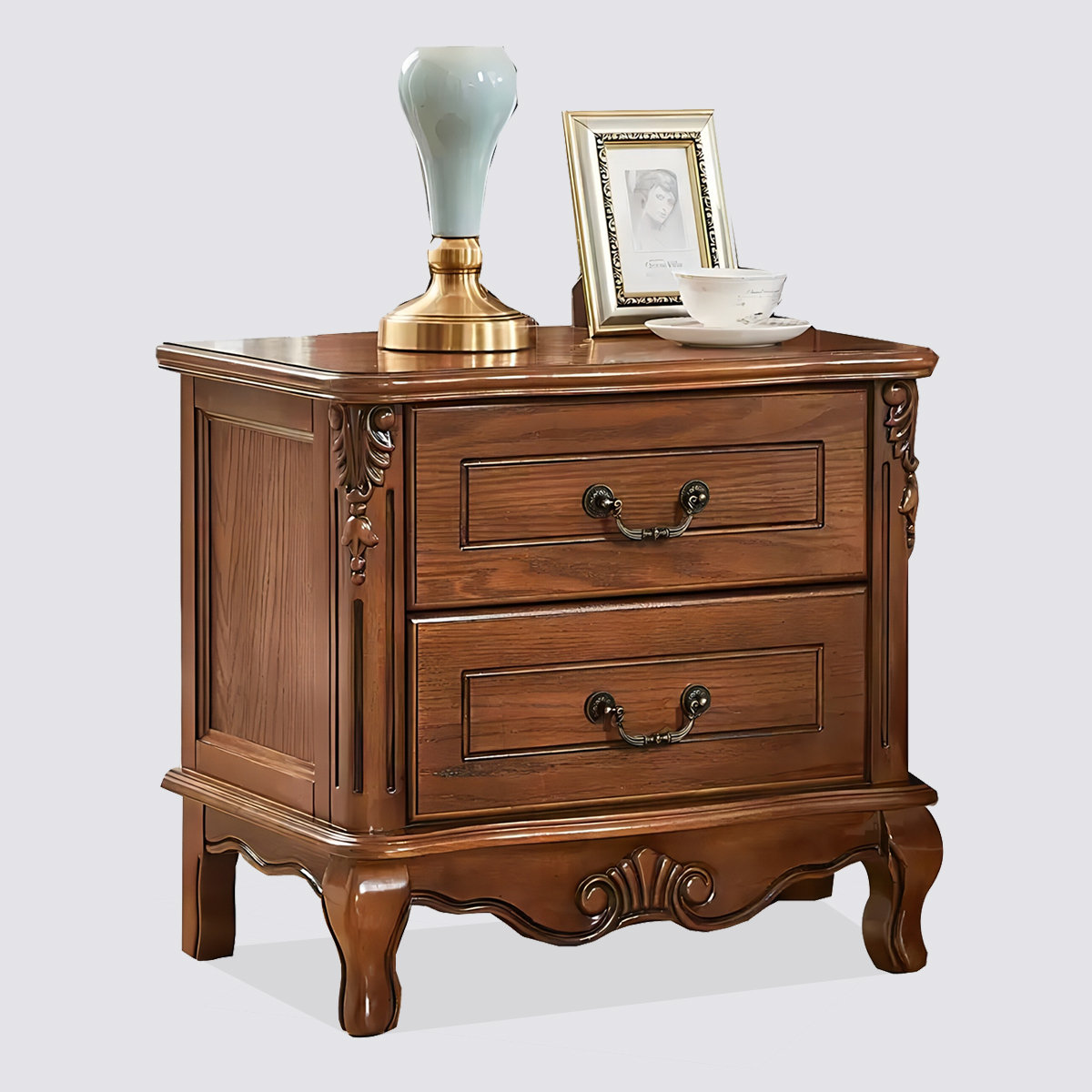 STONE DRAGON TILE ARTS LLC American Solid Wood Bedside Table, Bedroom ...