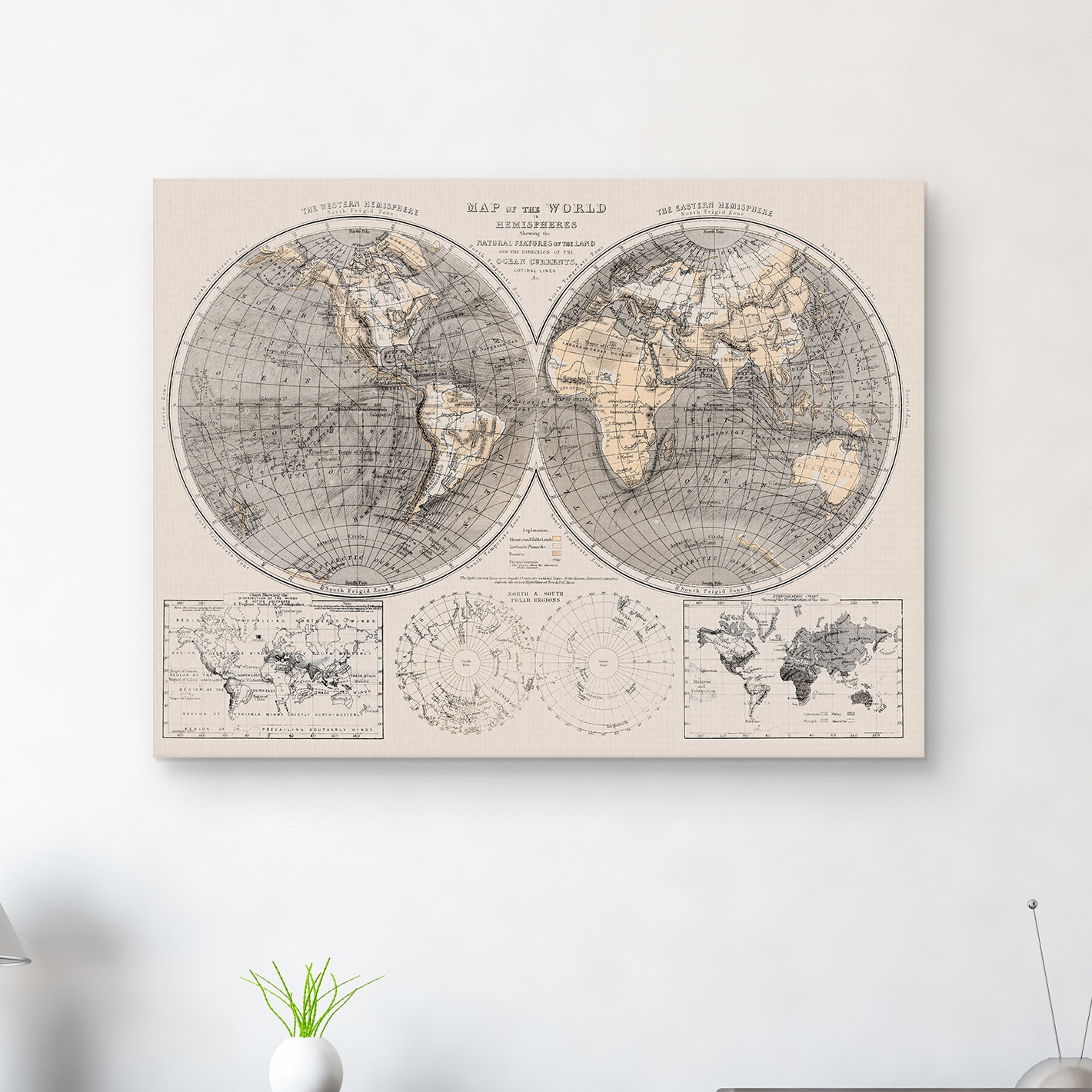 Williston Forge Antique Map of the World - Wrapped Canvas Graphic Art ...