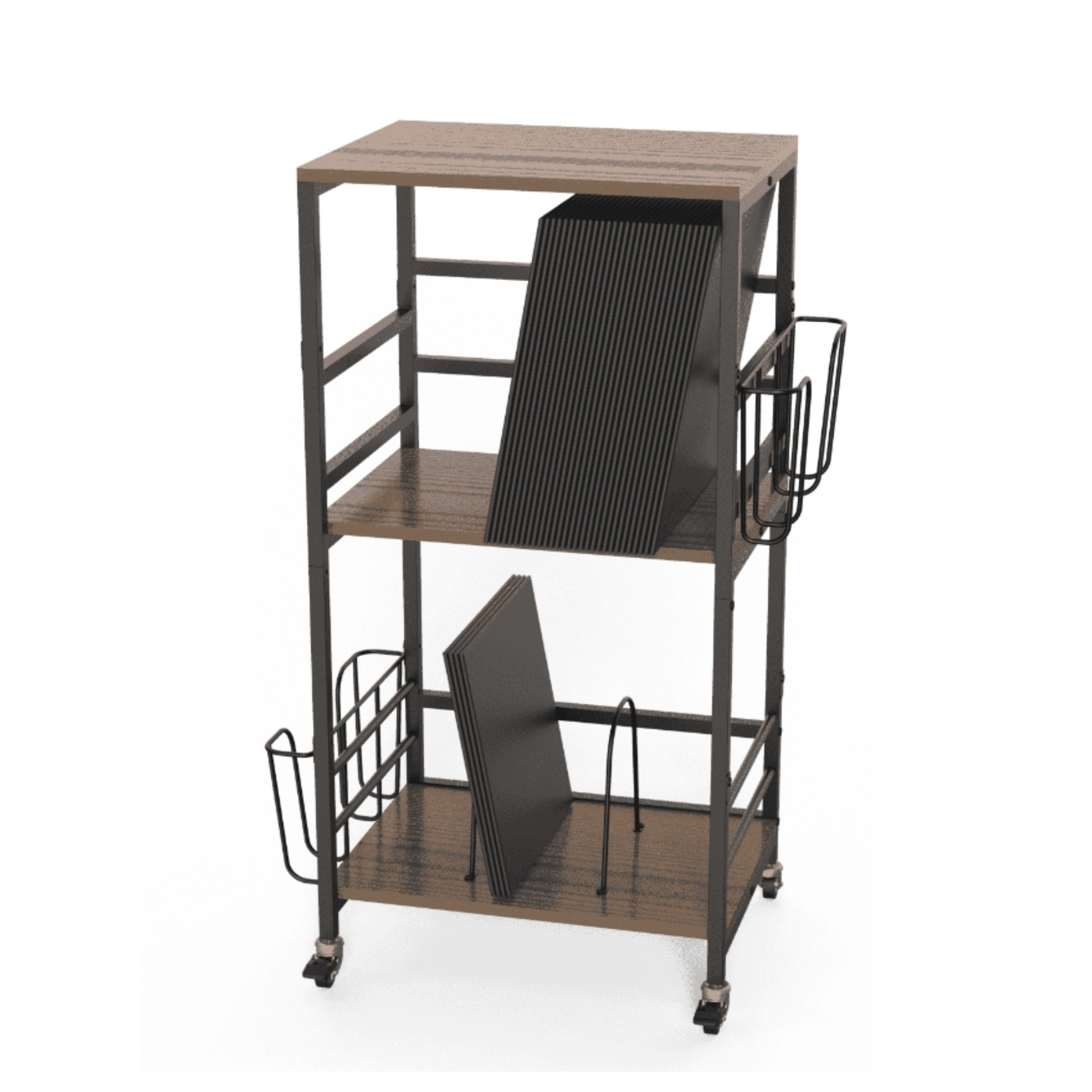 17 Stories Audio Rack，Record Player Stand With Vinyl Record Storage ...