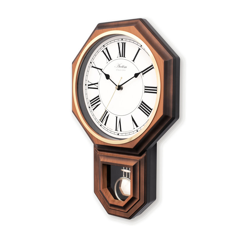 Acctim Woodstock Pendulum Wall Clock Quartz Pendulum Movement Dark Wood ...