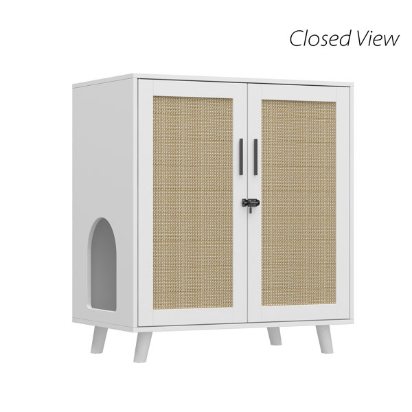 Tucker Murphy Pet™ Modern Cat Litter Box Enclosure With Lock And Sisal ...