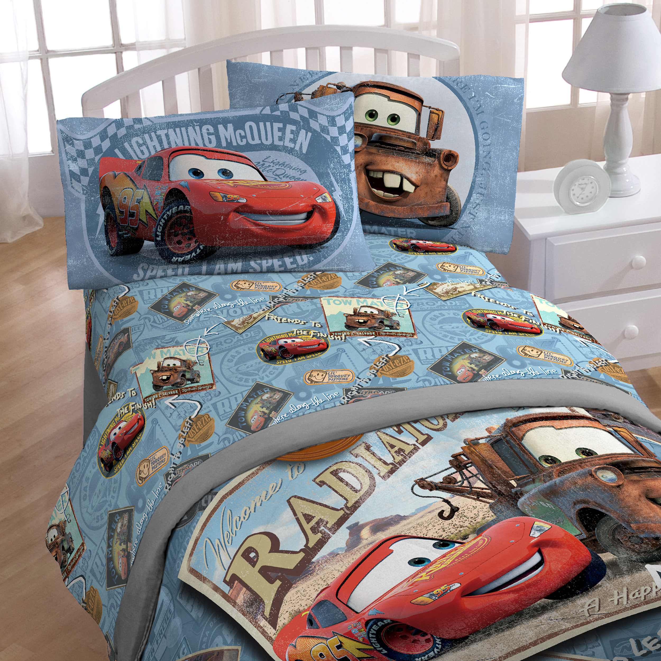 Warner Brothers Disney/Pixar Cars Tune Up 3 Piece Microfiber Sheet Set ...