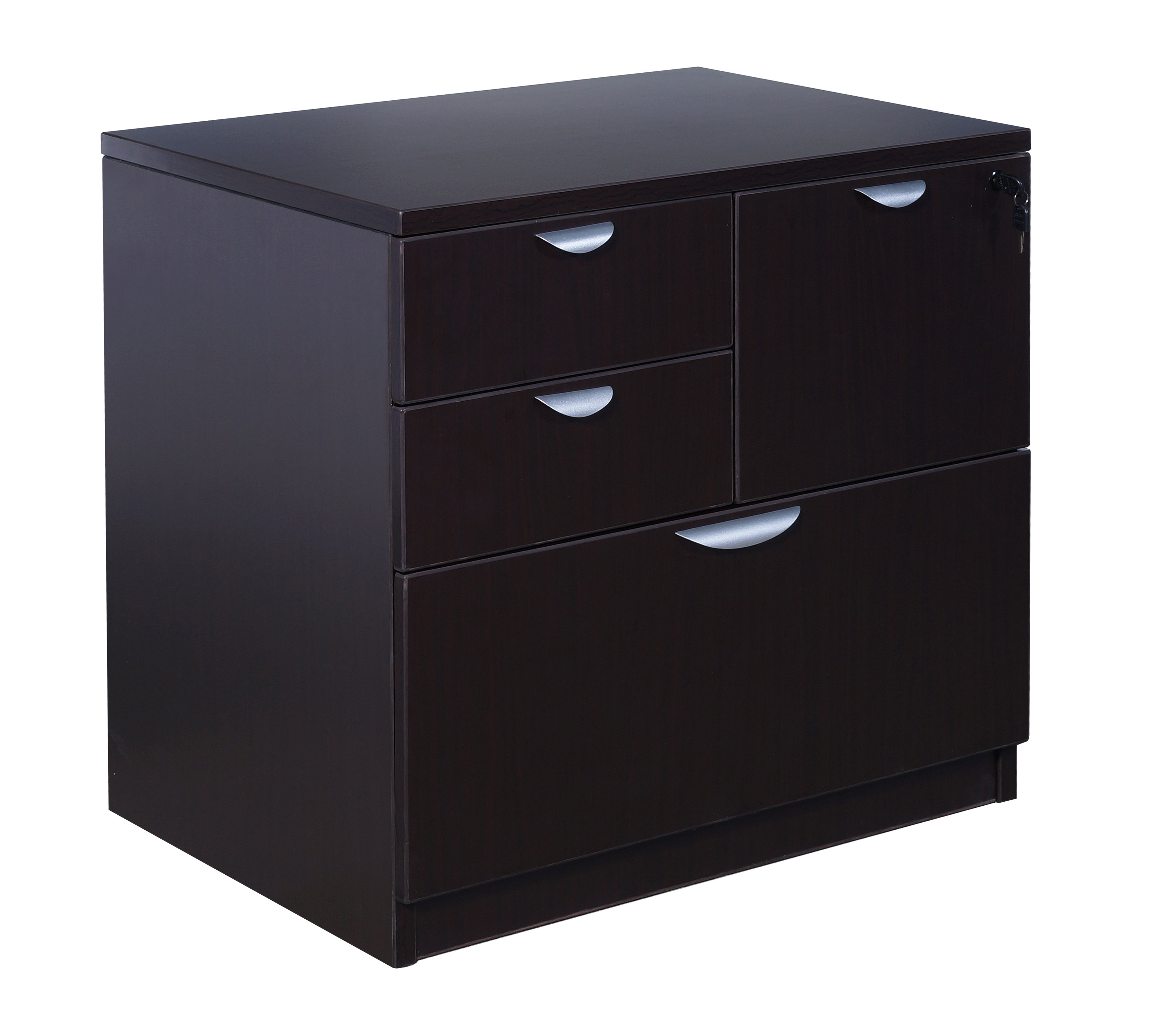 Boss Office Products Case Goods 4-Drawer Lateral Filing Cabinet ...