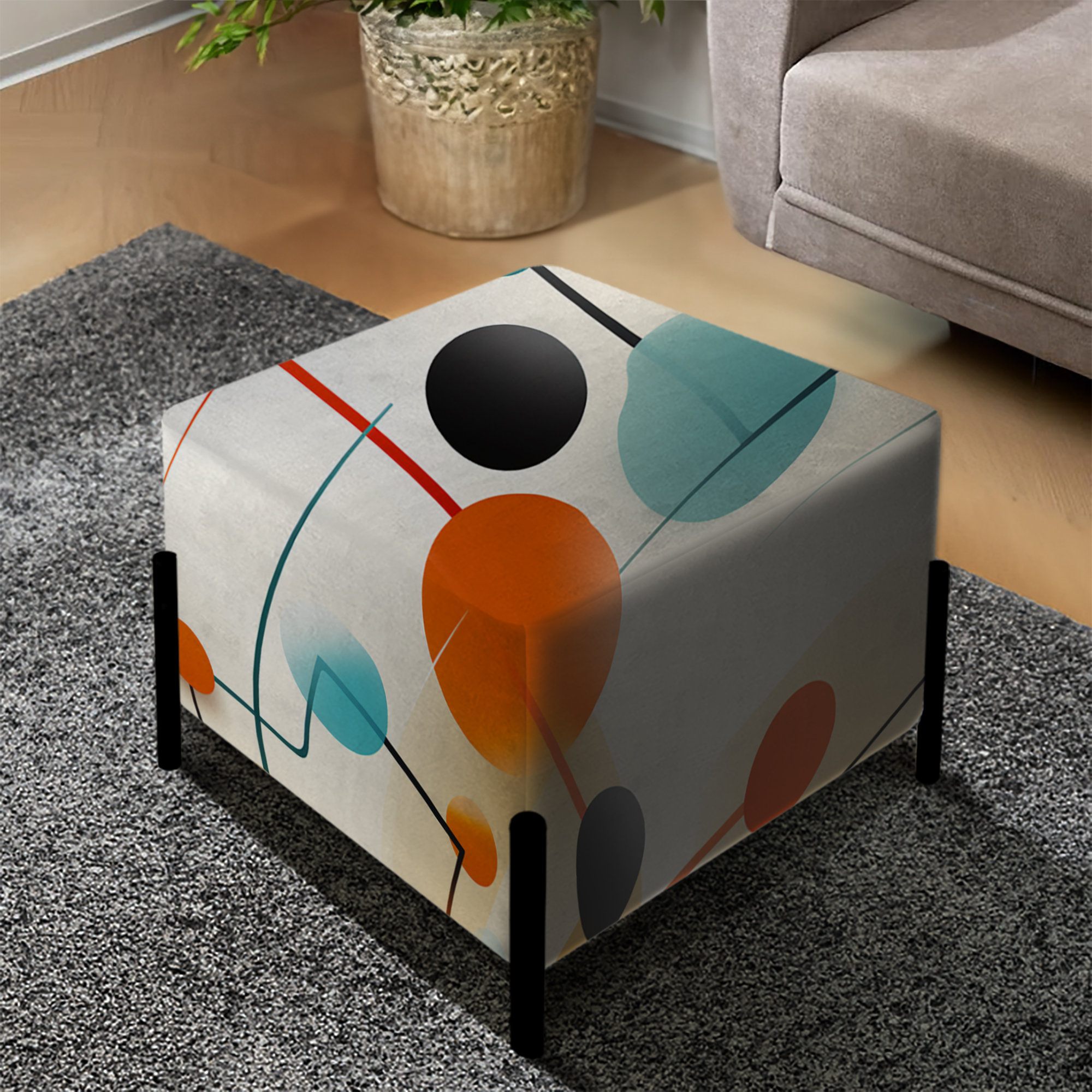 Design Art Green Funky Retro Sphere And Lines Dream - Vintage Square ...