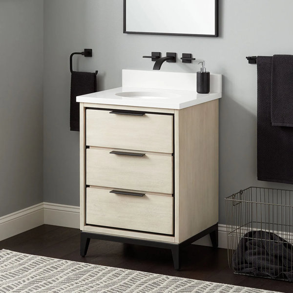 Signature Hardware 24" Hytes Single Bathroom Vanity Set with Oval ...