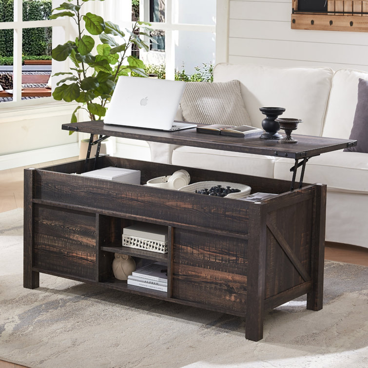 Millwood Pines Chanya 48"W Farmhouse Lift Top Storage Coffee Table with ...