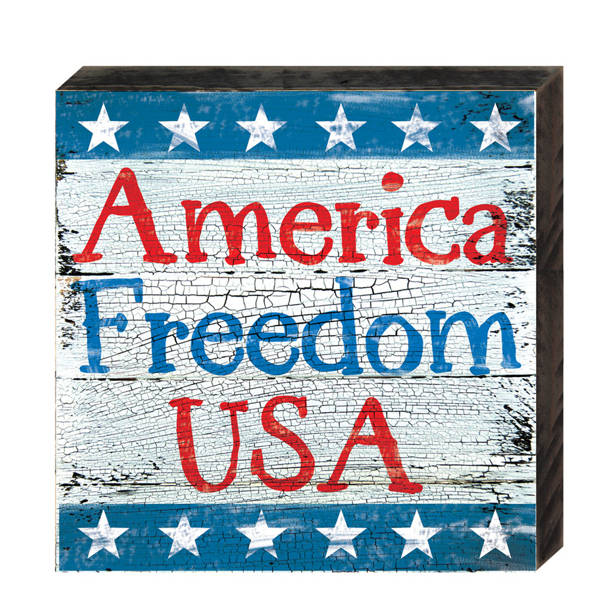 Designocracy Americana Handmade Wood Text Wall Decor | Wayfair