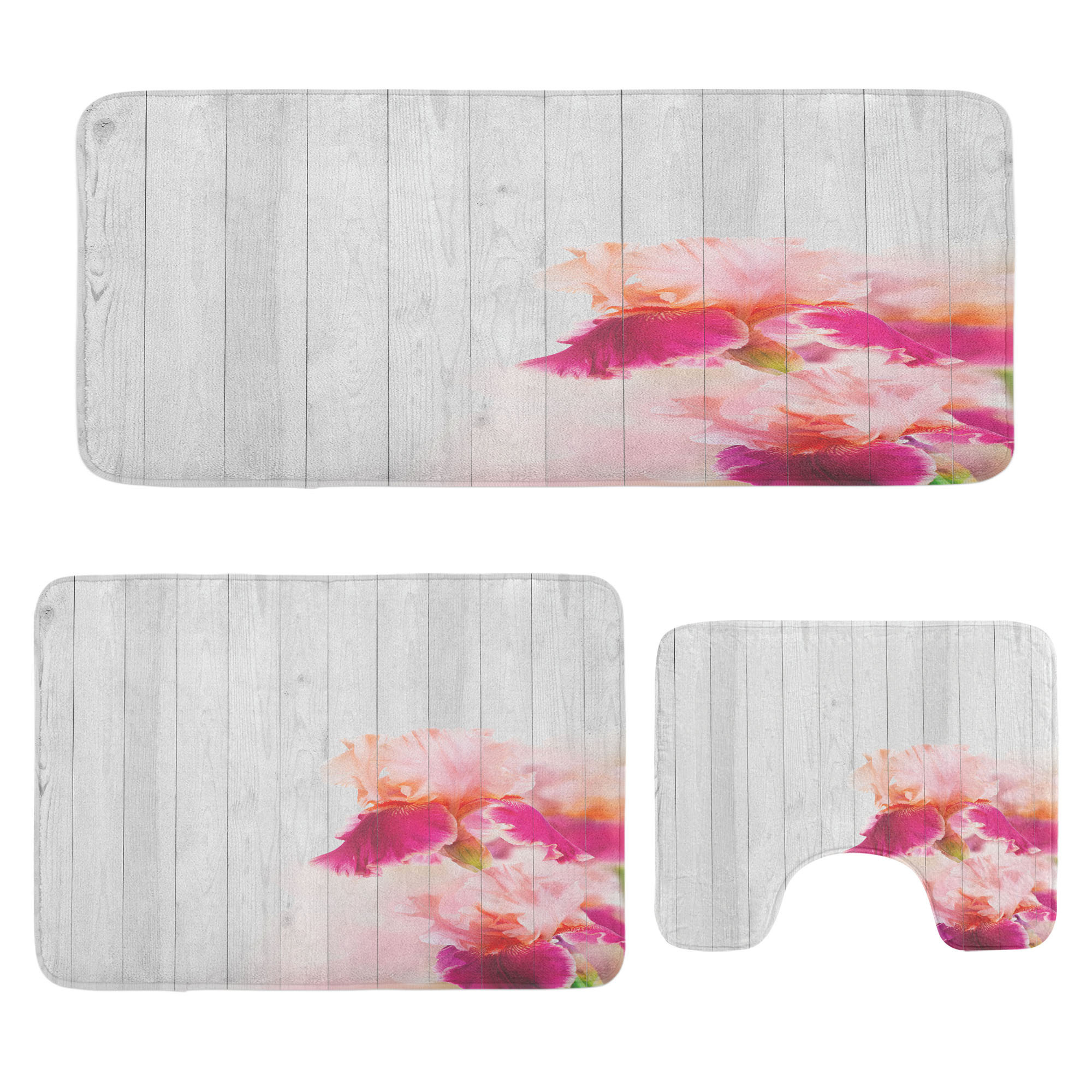 East Urban Home Rustic Bathroom Rug Set 3 Pieces U-Shape & Rectangle ...