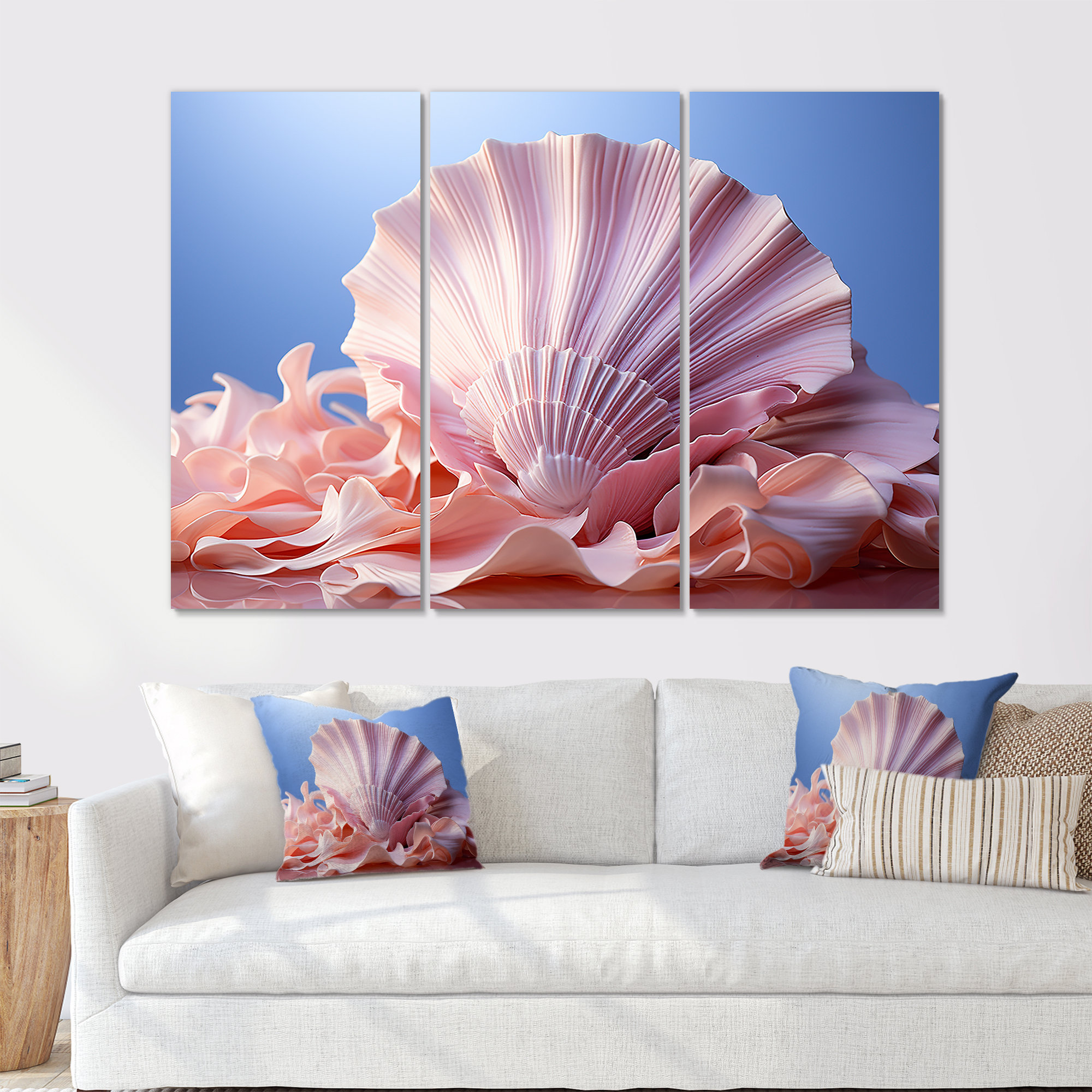Dovecove Romanticism Seashells I - Seashell Wall Art Living Room Set ...