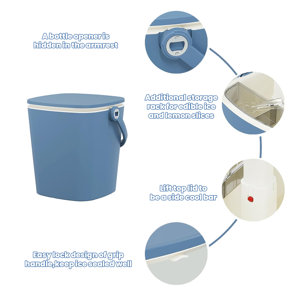 Olilawn Outdoor Ice Bucket For Parties, Cooler Table With Lift Top Lid ...