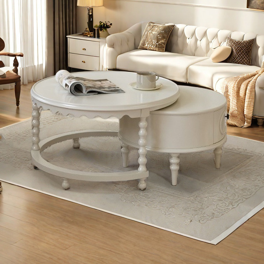 Orxva Galaxy Cream Style Coffee Table Set | Wayfair
