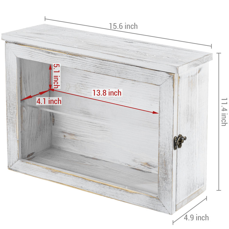 MyGift White Wood 2 Tiers Wall Floating Display Cases | Wayfair