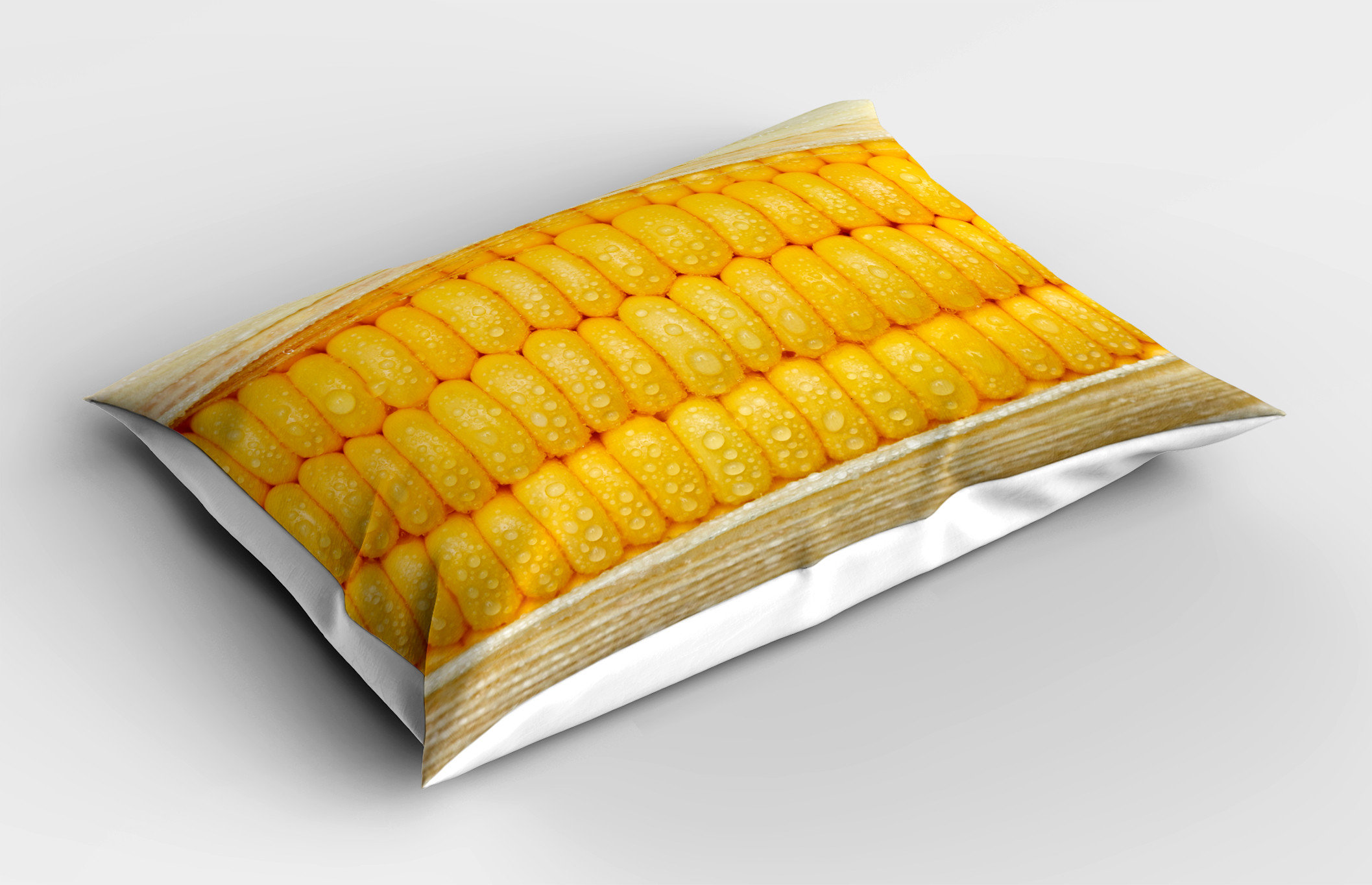 Ambesonne Food Art Pillow Sham 2 Pack Corn Stem with Raindrops Yellow ...