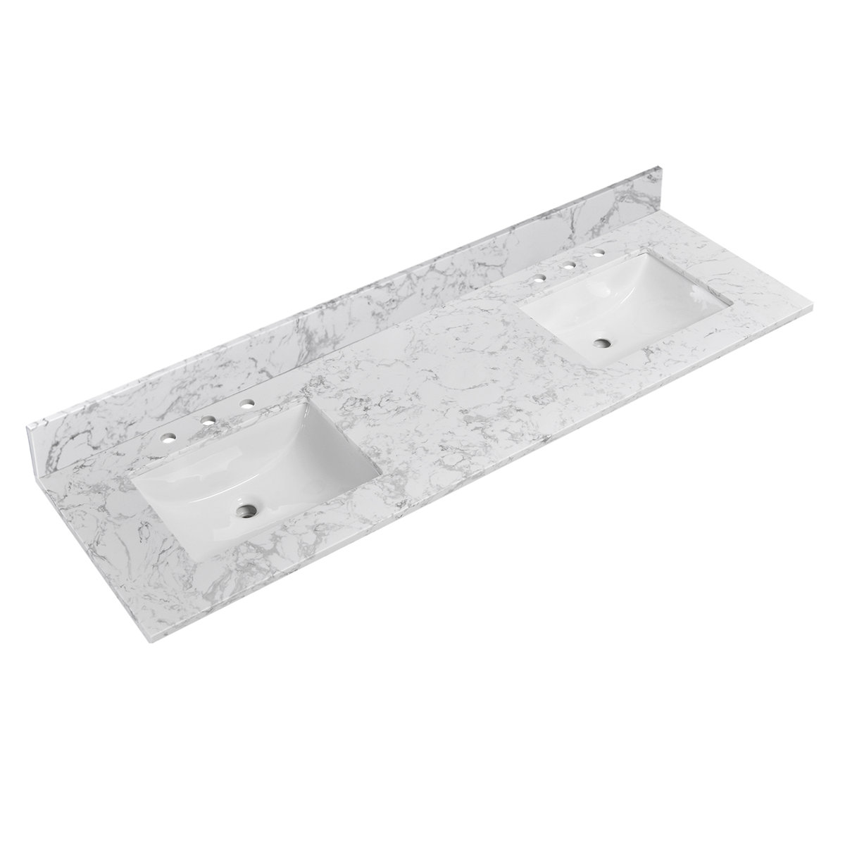 PROOX 72'' Double Bathroom Vanity Top With Engineered Stone Countertop ...