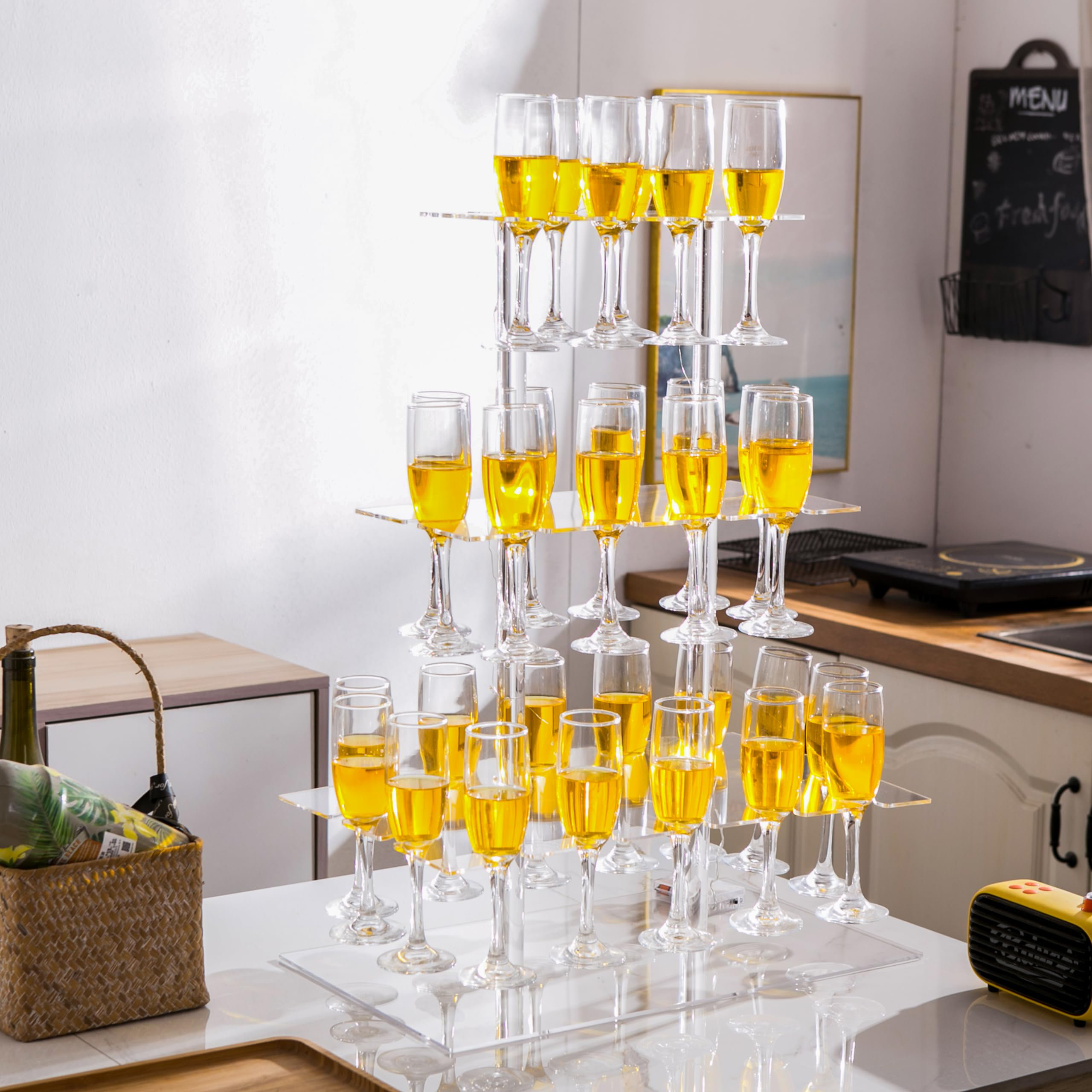 Brayden Studio® Champagne Display Holder Stand For Party, With 32 Slots ...
