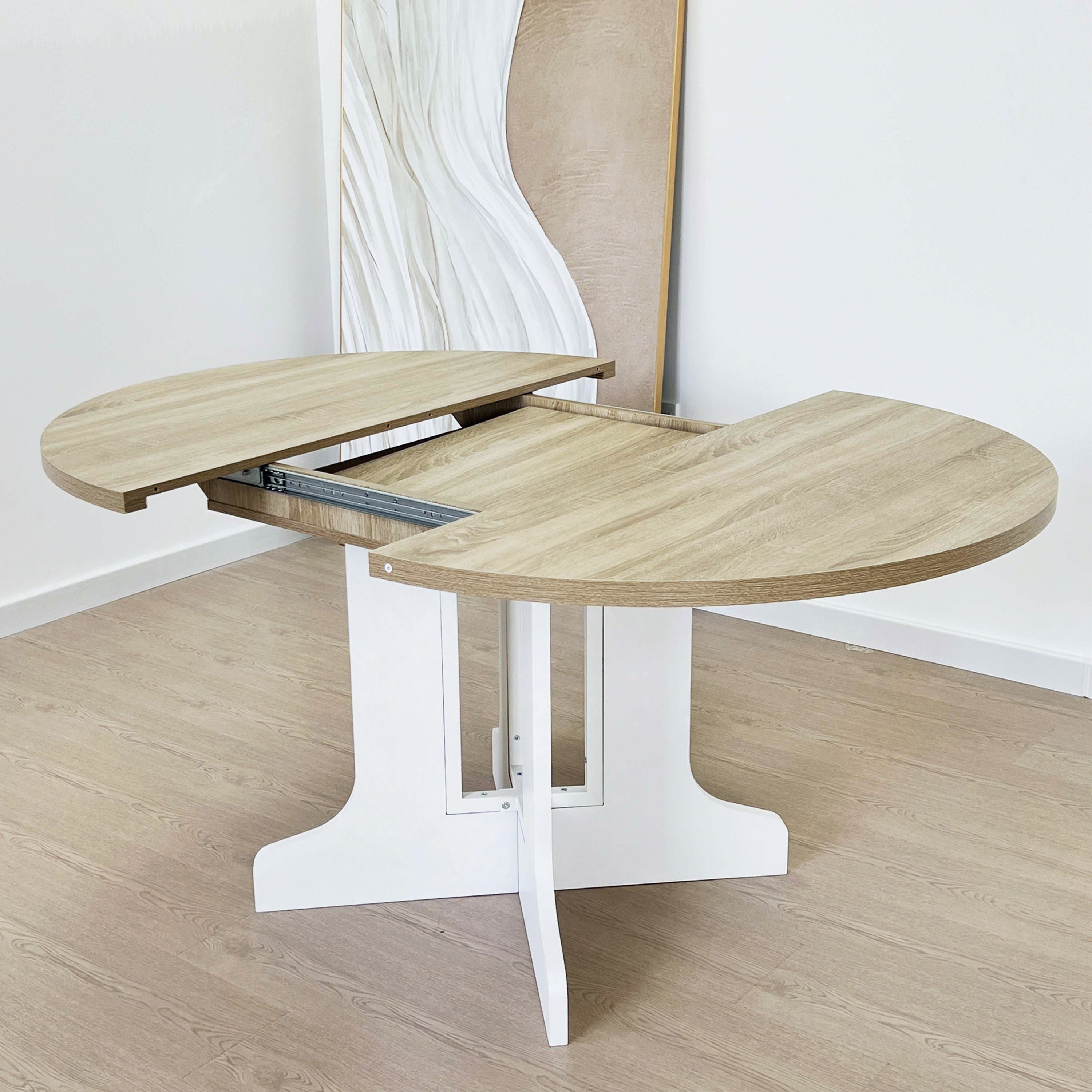 Gracie Oaks Dining Table for Farmhouse Kitchen 59x43 Inch Expandable ...