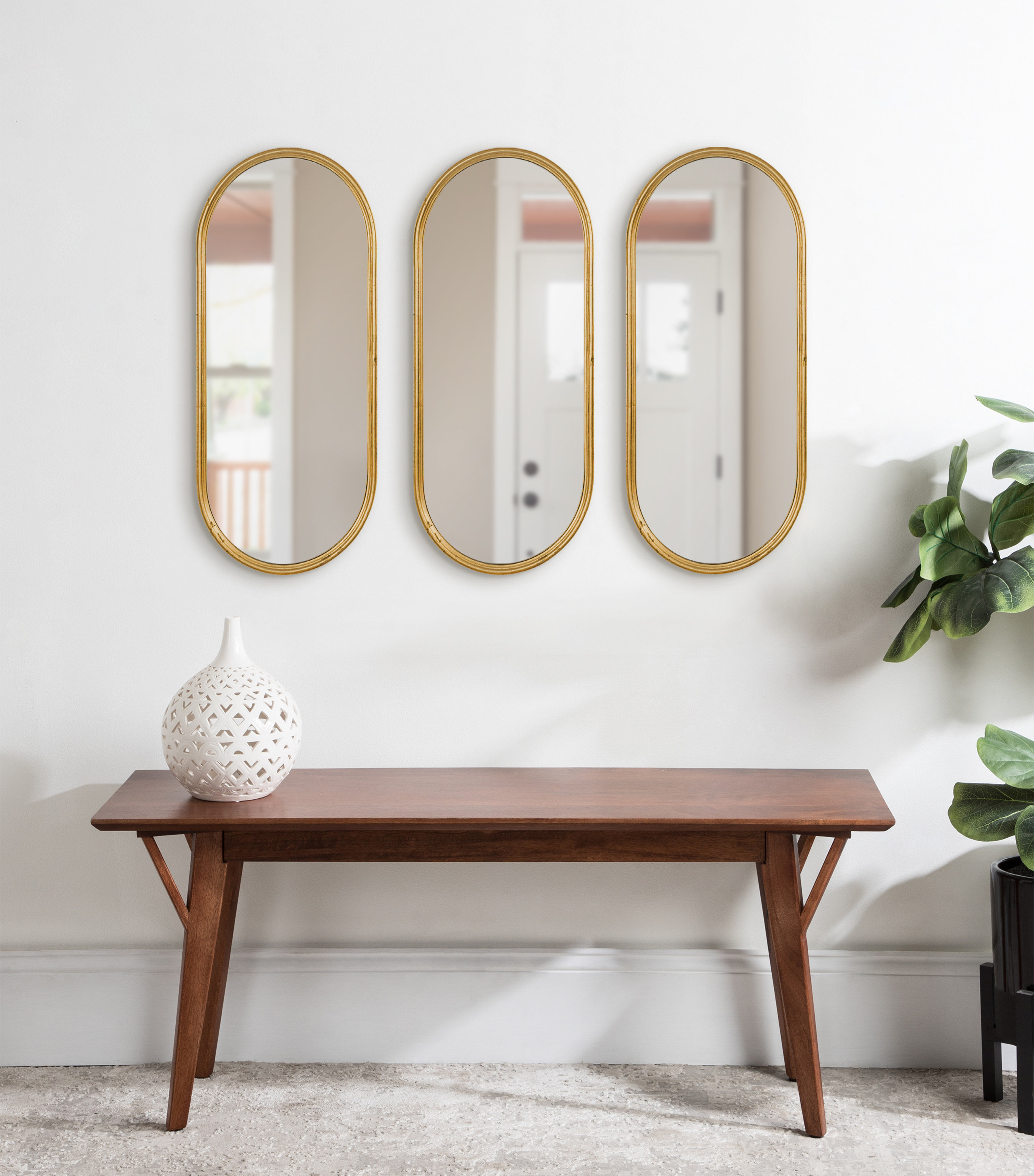 Latitude Run® Engineered Wood Concave Wall Mirror & Reviews | Wayfair