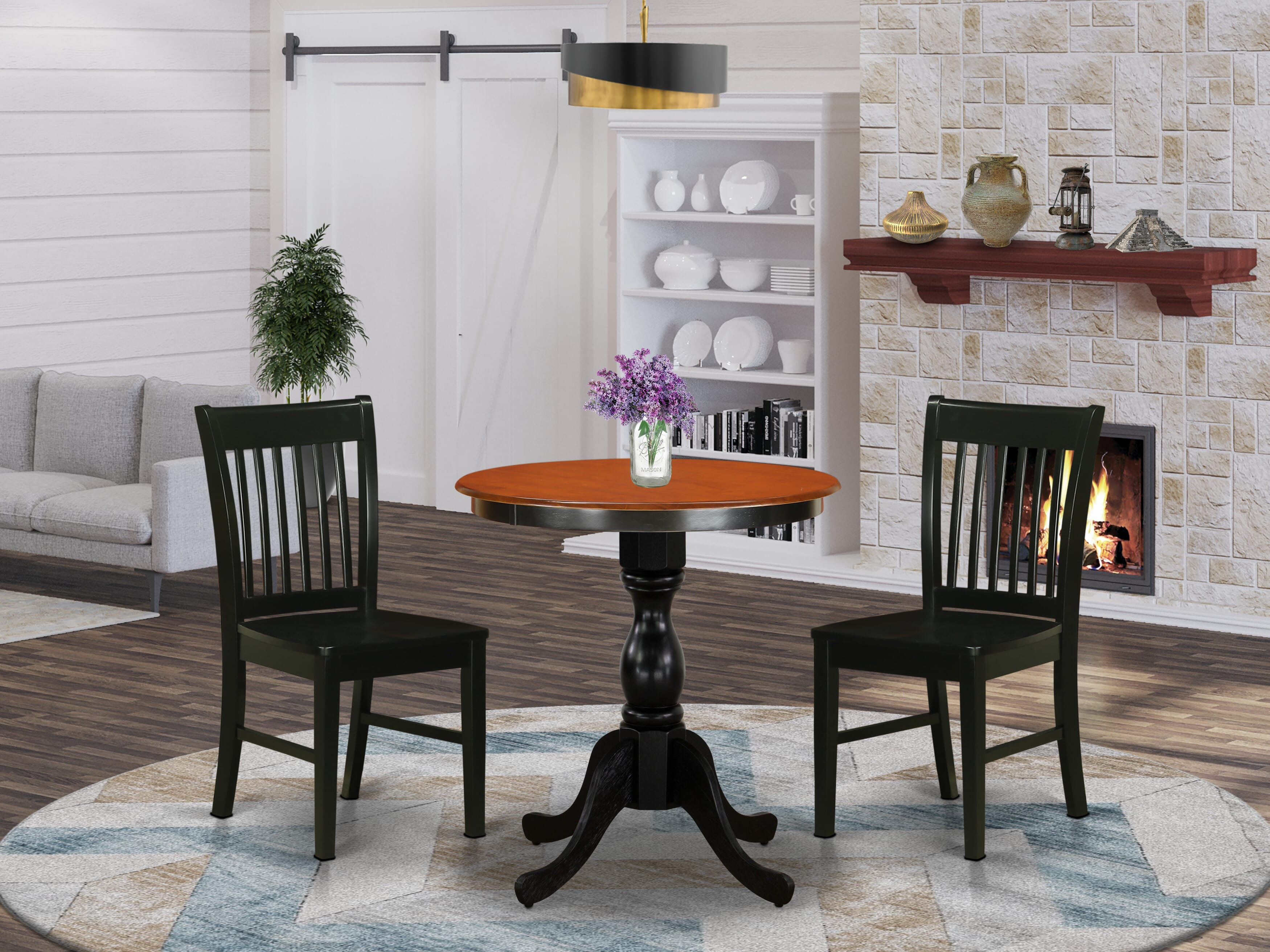 Alcott Hill® Adelo 3 - Piece Solid Wood Pedestal Dining Set | Wayfair