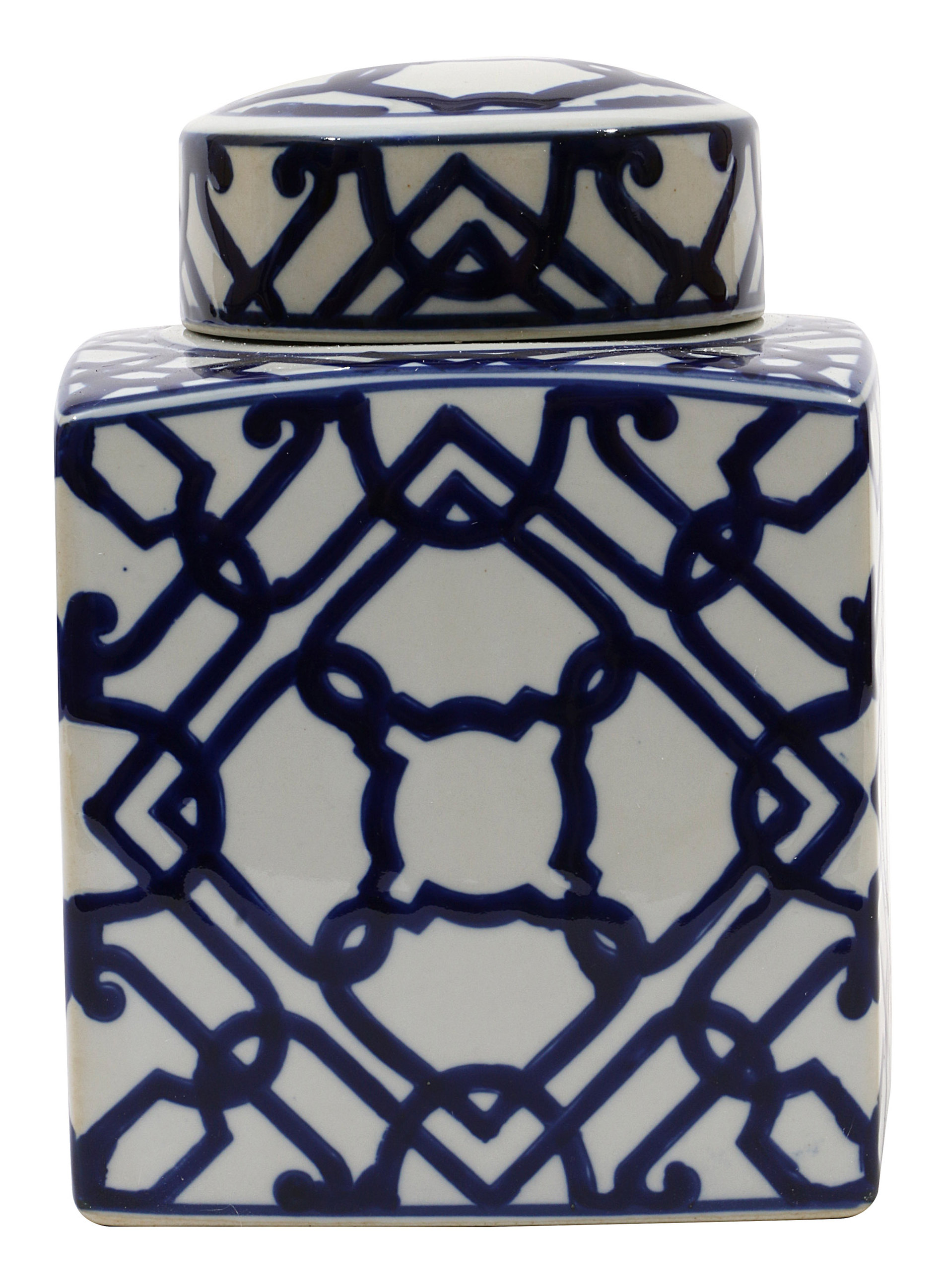 Birch Lane™ Chadwicks Decorative Square Ceramic Ginger Jar with Lid ...