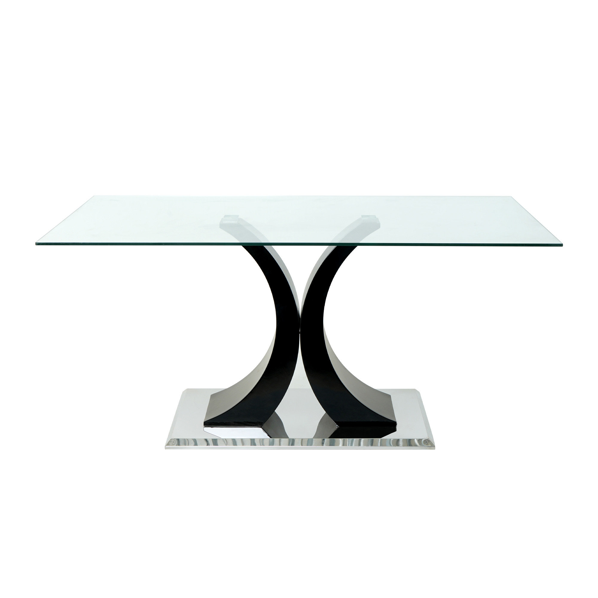 Ivy Bronx Modern Style 63 "Rectangular Glass Table (Only Tables, No ...
