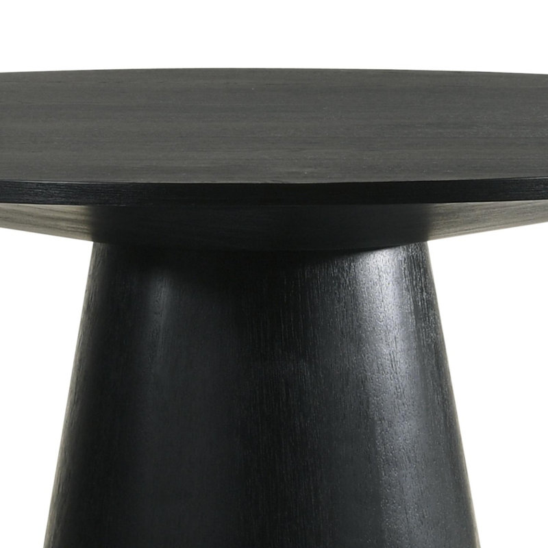 Latitude Run® Black Finish Manufactured Wood Round Dining Table | Wayfair