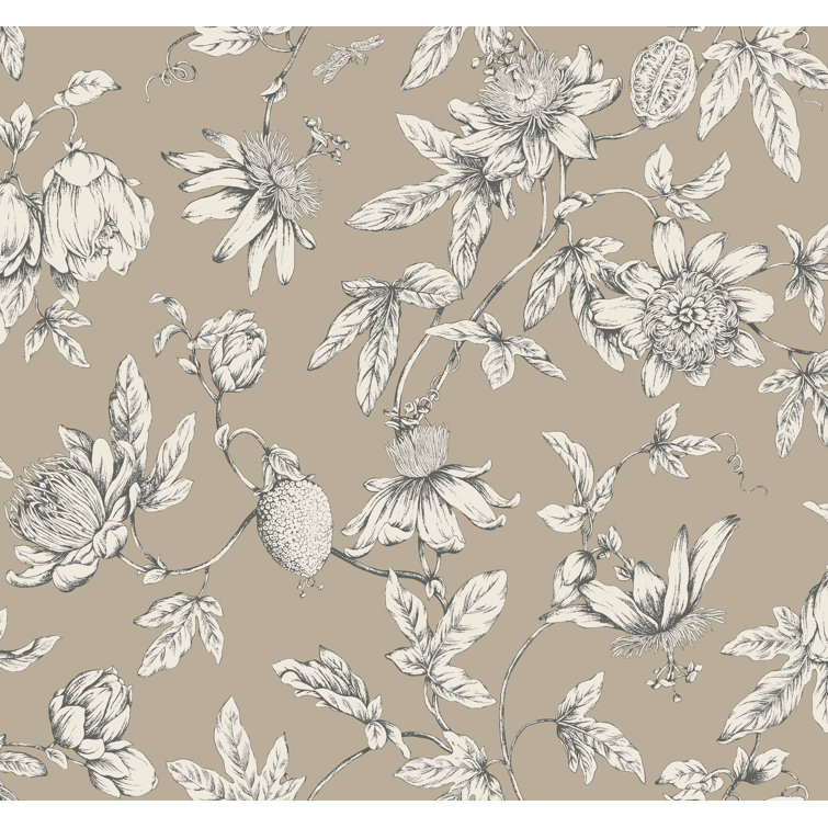 York Wallcoverings Passion Flower Toile Floral Roll & Reviews | Wayfair