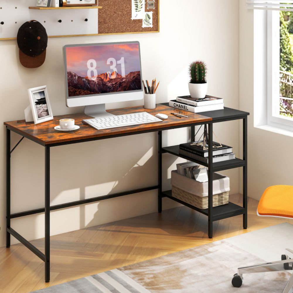 17 Stories 55 Inch Modern Industrial Style Study Writing Desk With 2 ...