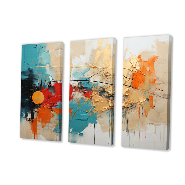 Wrought Studio Collage Fusion IV - Abstract Collages Canvas Prints Set ...