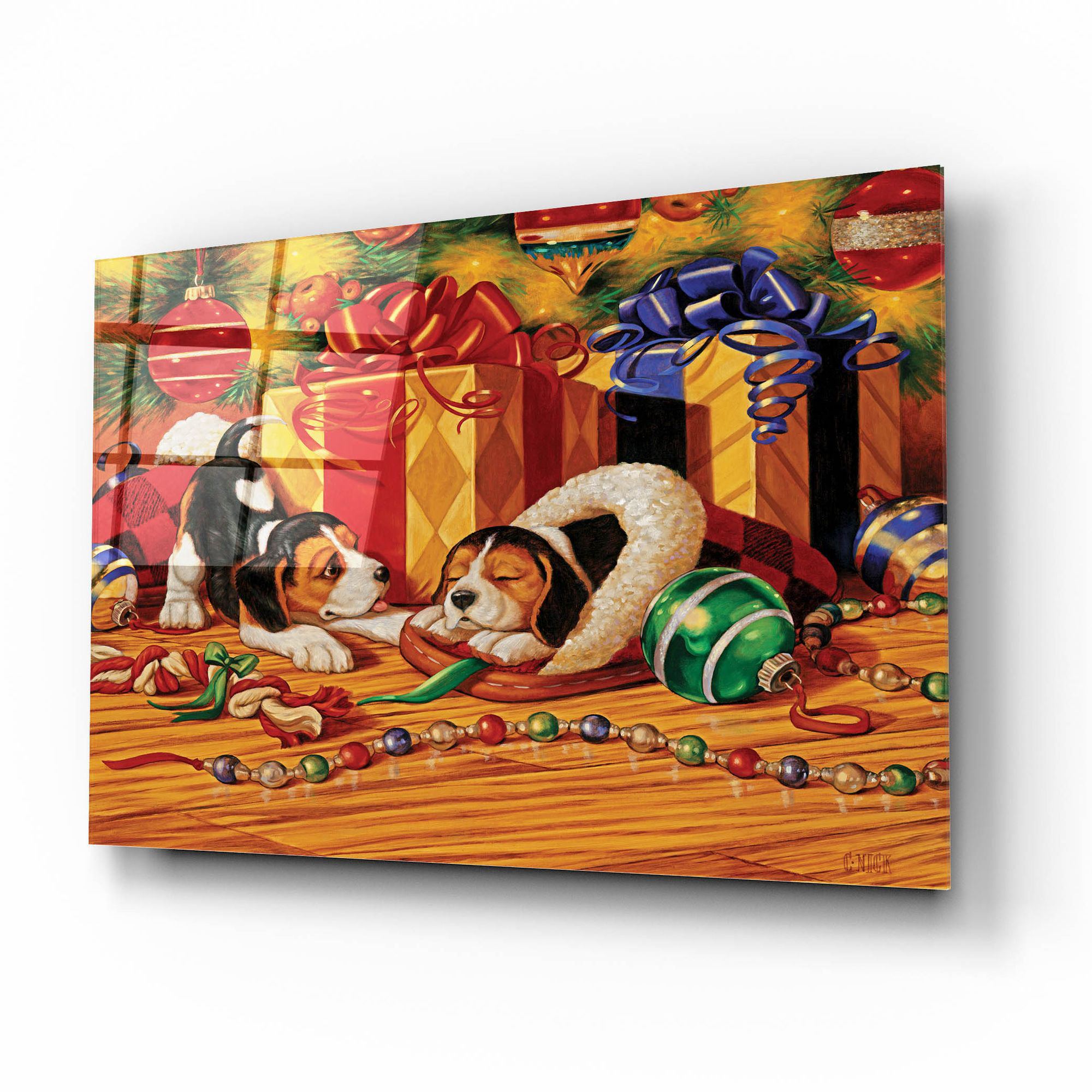 The Holiday Aisle® Jabbaar 'Beagle Pups' By Christopher Nick, Acrylic ...