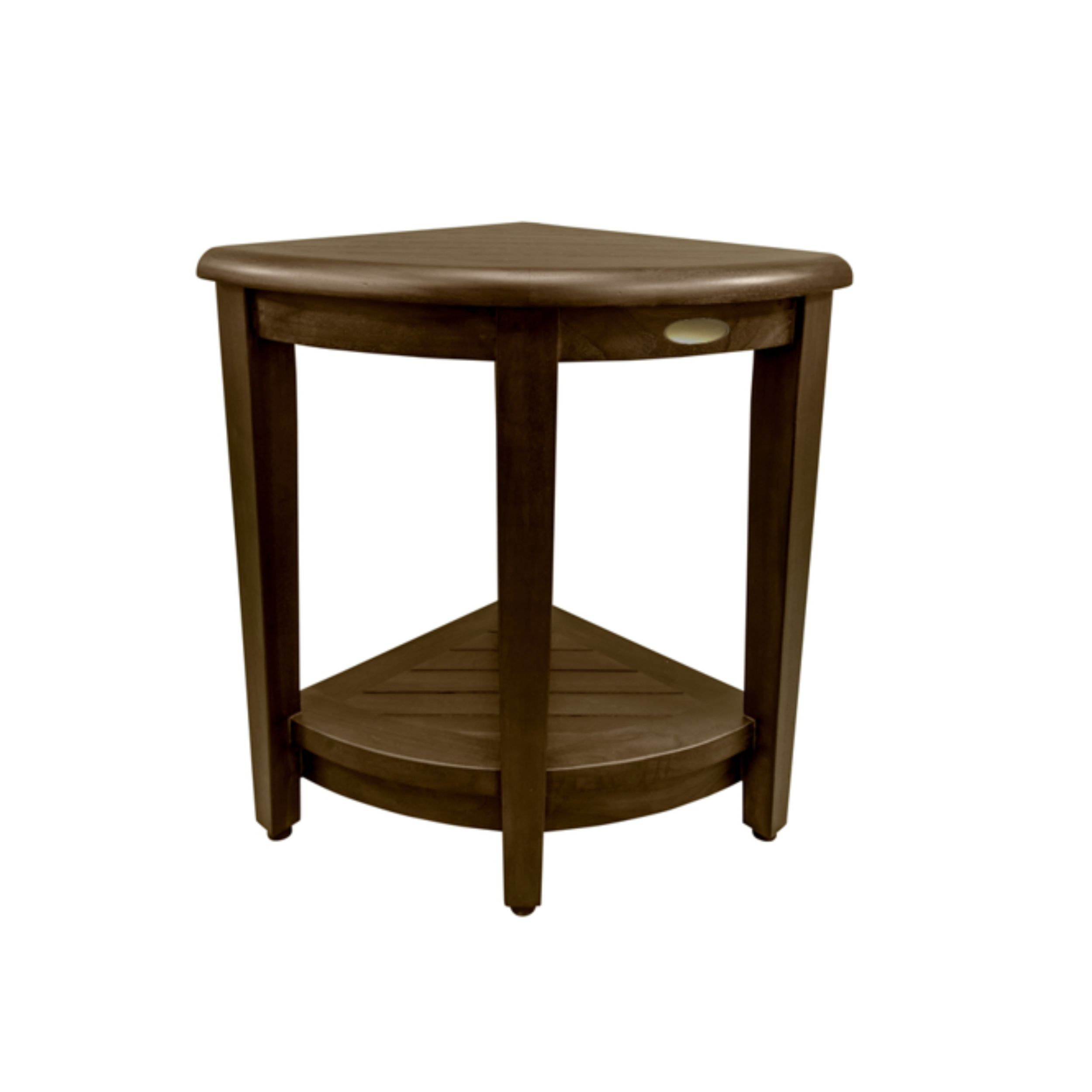Red Barrel Studio Curvilinear Dark Brown Teak 18" Corner Shower Bench ...