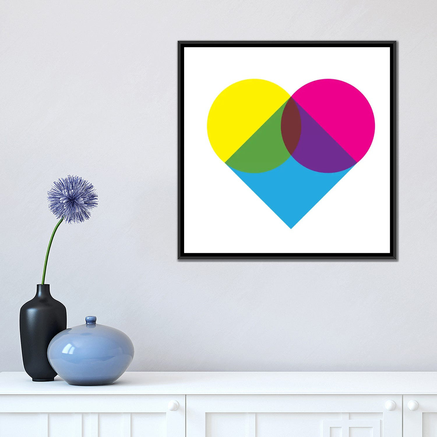 Wade Logan Albree Fluorescent Heart Diagram' - Wrapped Canvas Graphic ...