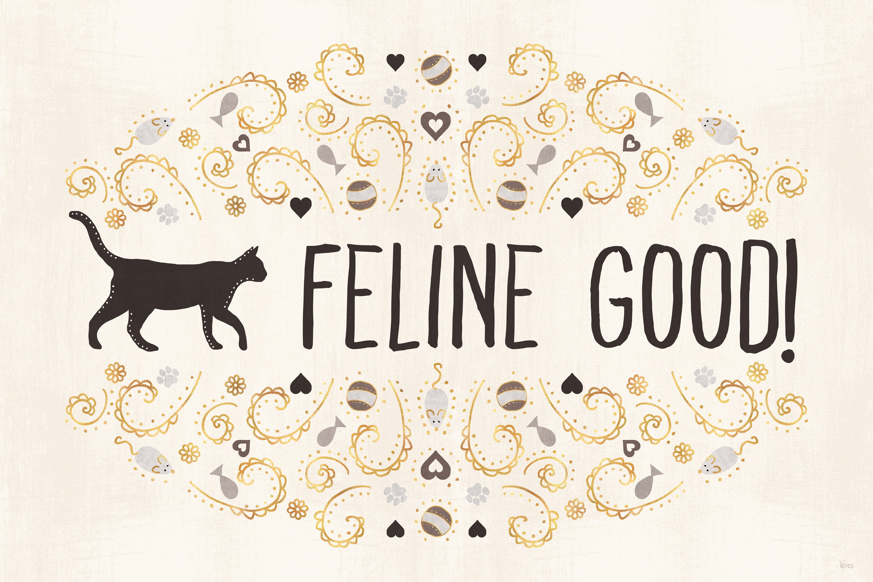 WayArt Otomi Cats I Framed by Veronique Charron Print | Wayfair