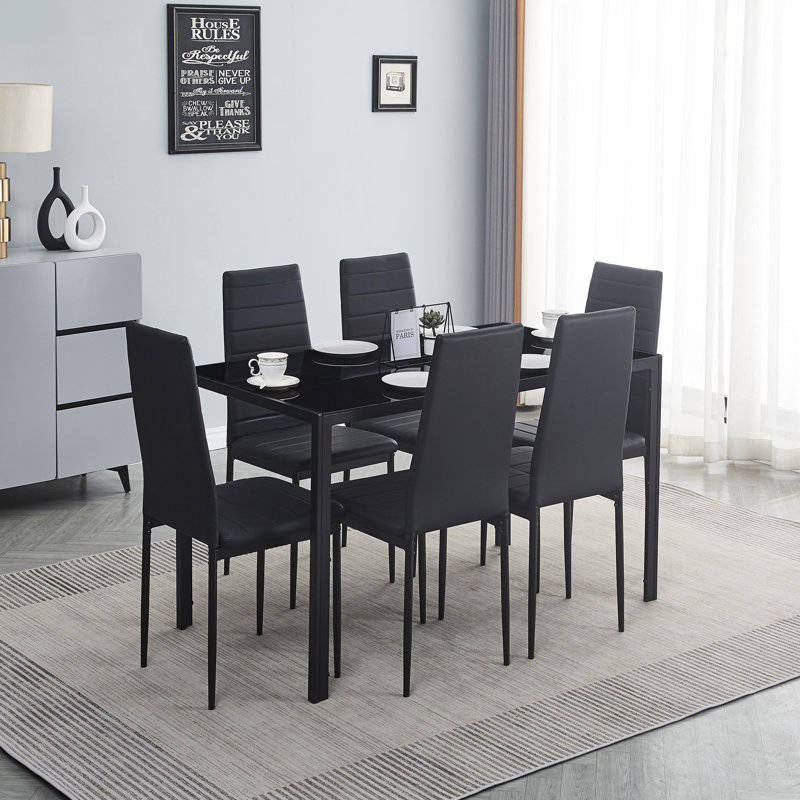 Ebern Designs Micah 6 - Person Dining Set | Wayfair