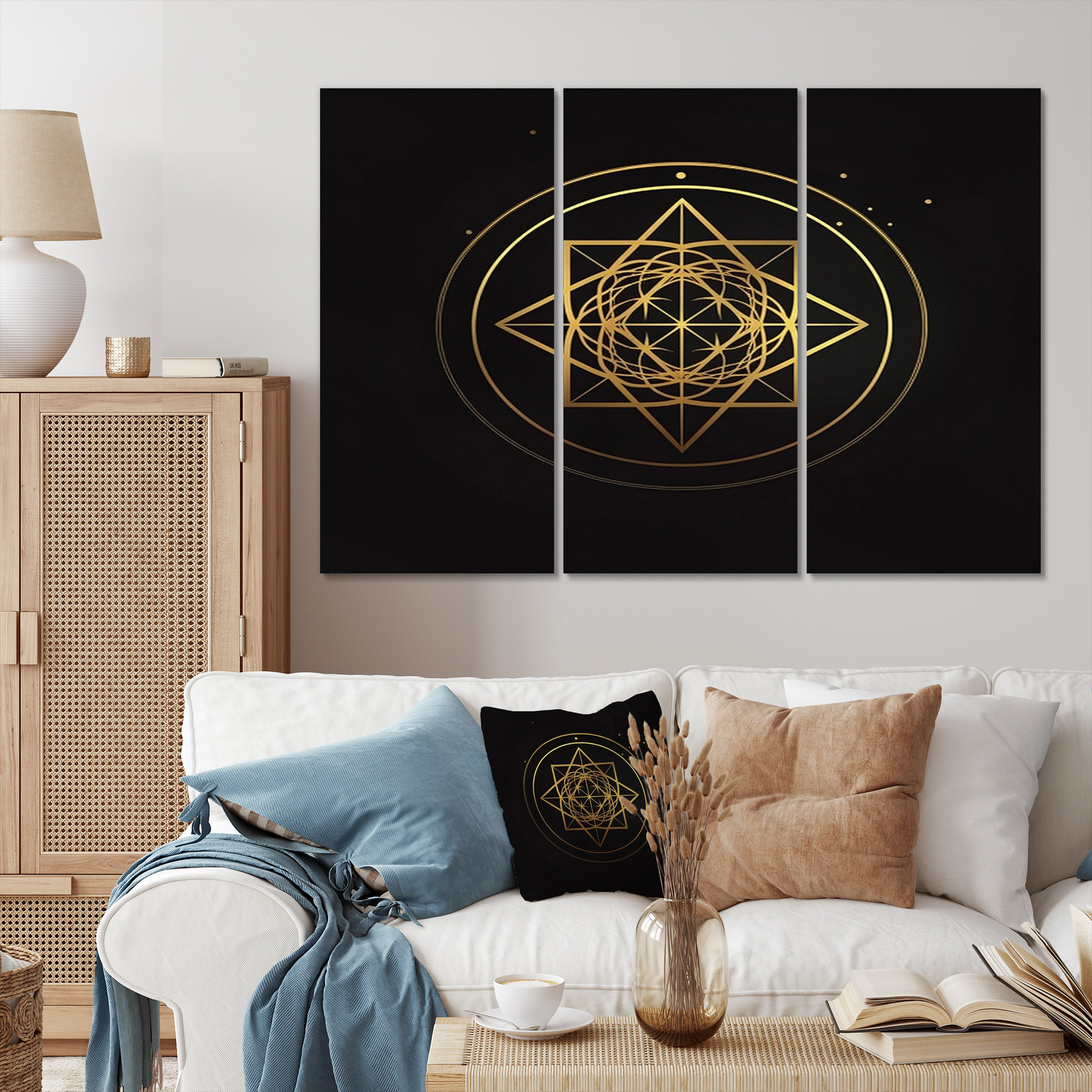 Latitude Run® Gold Sacred Geometry Visions On Black III - Modern ...