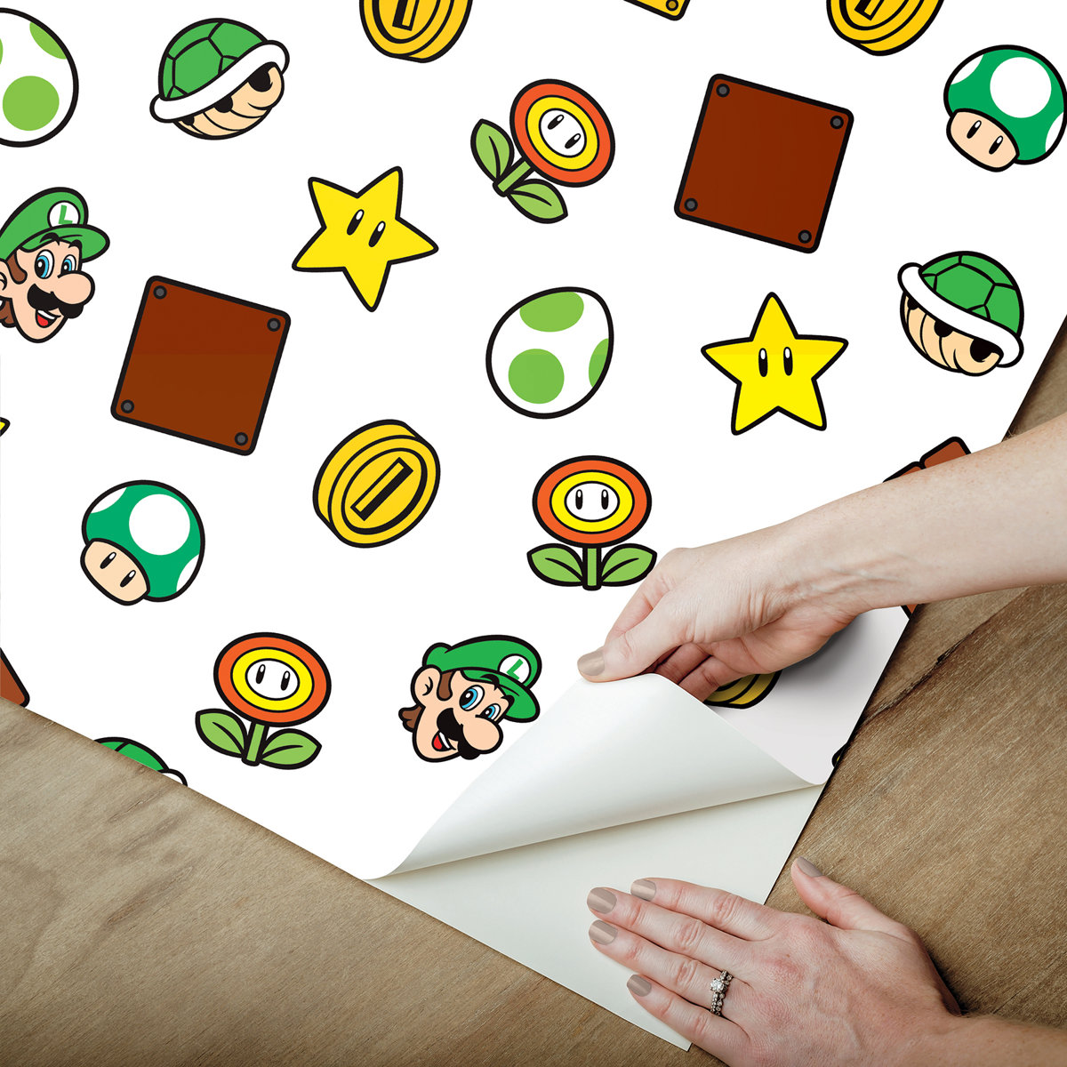 Room Mates Nintendo Super Mario Power Up Icons Red and Green Peel and ...