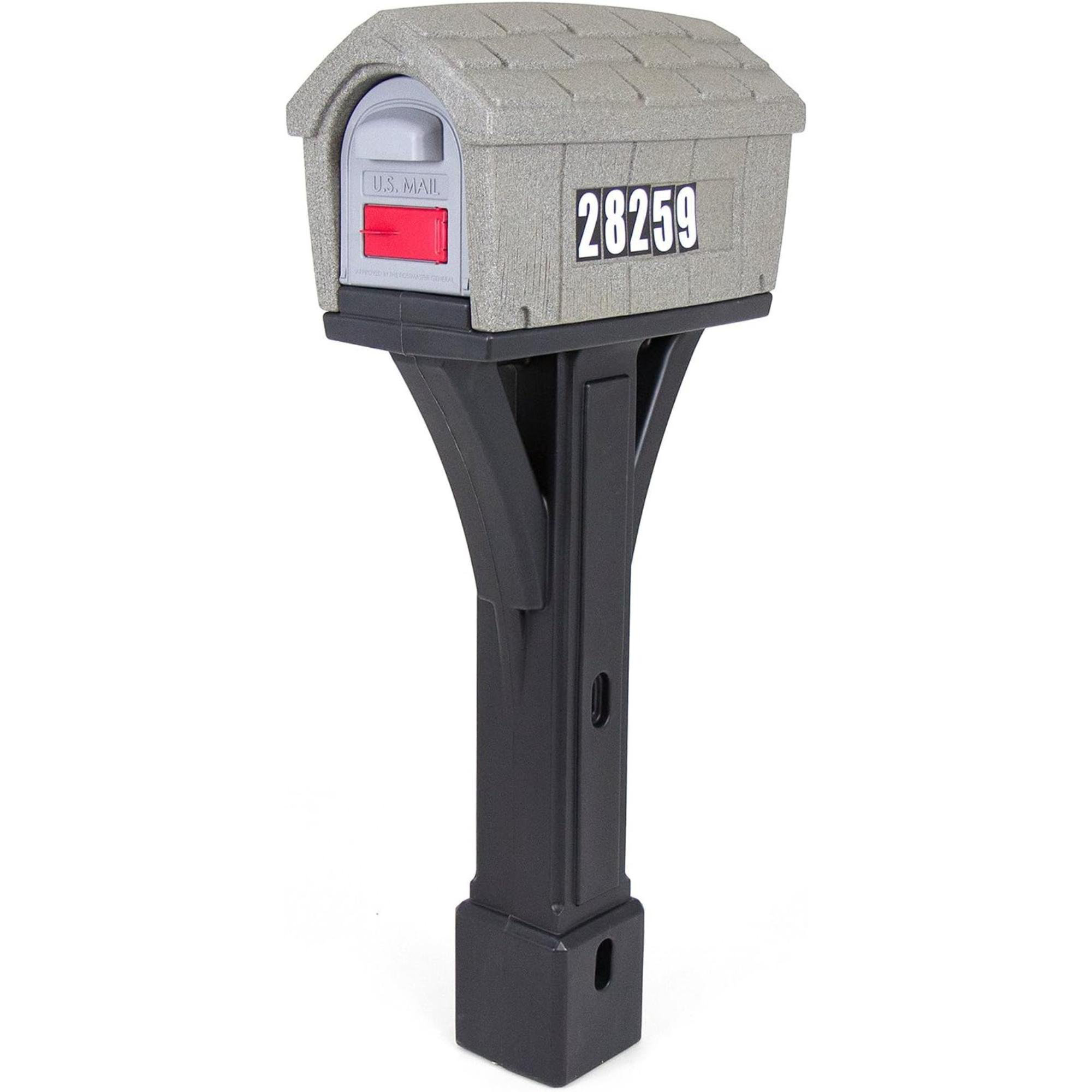 Textiles Hub Classic Home Plastic Residential Mailbox & Post Mount ...