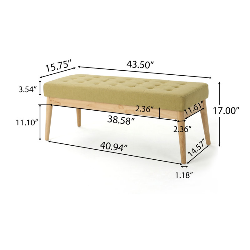 George Oliver Babbs Polyester Upholstered Bench & Reviews | Wayfair