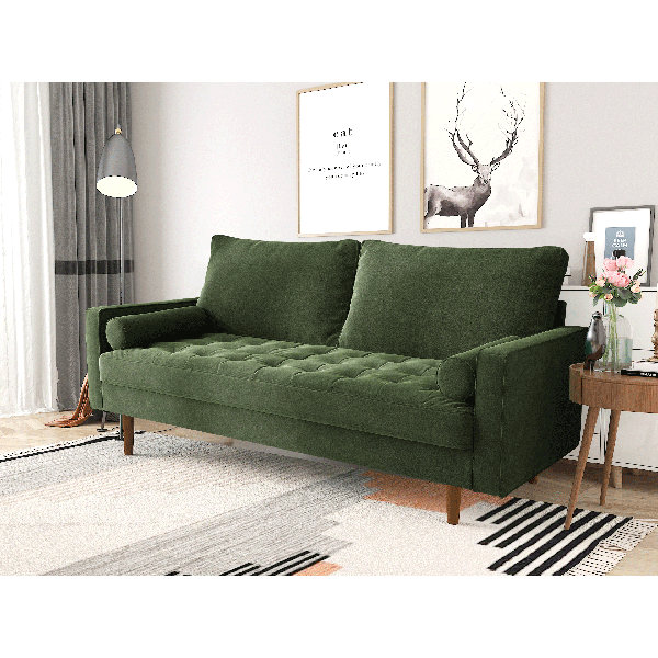 Corrigan Studio® Mauck 70 Inch Velvet Sofa, Comfy 3 Seater Loveseat ...