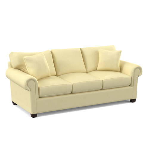 EdgecombeFurniture Grace 86" Round Arm Sofa with Reversible Cushions ...