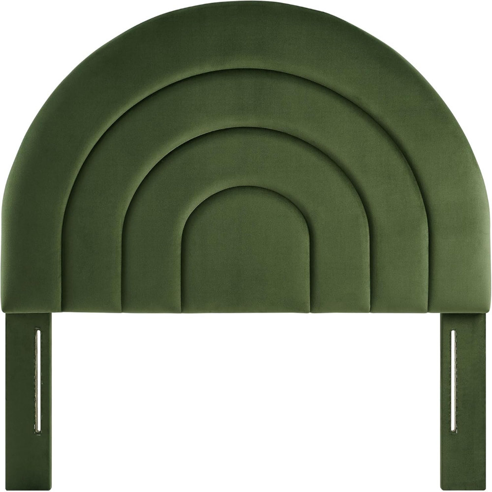 Everly Quinn Soft Arch Shaped Round Headboard In Rust Upholstered ...