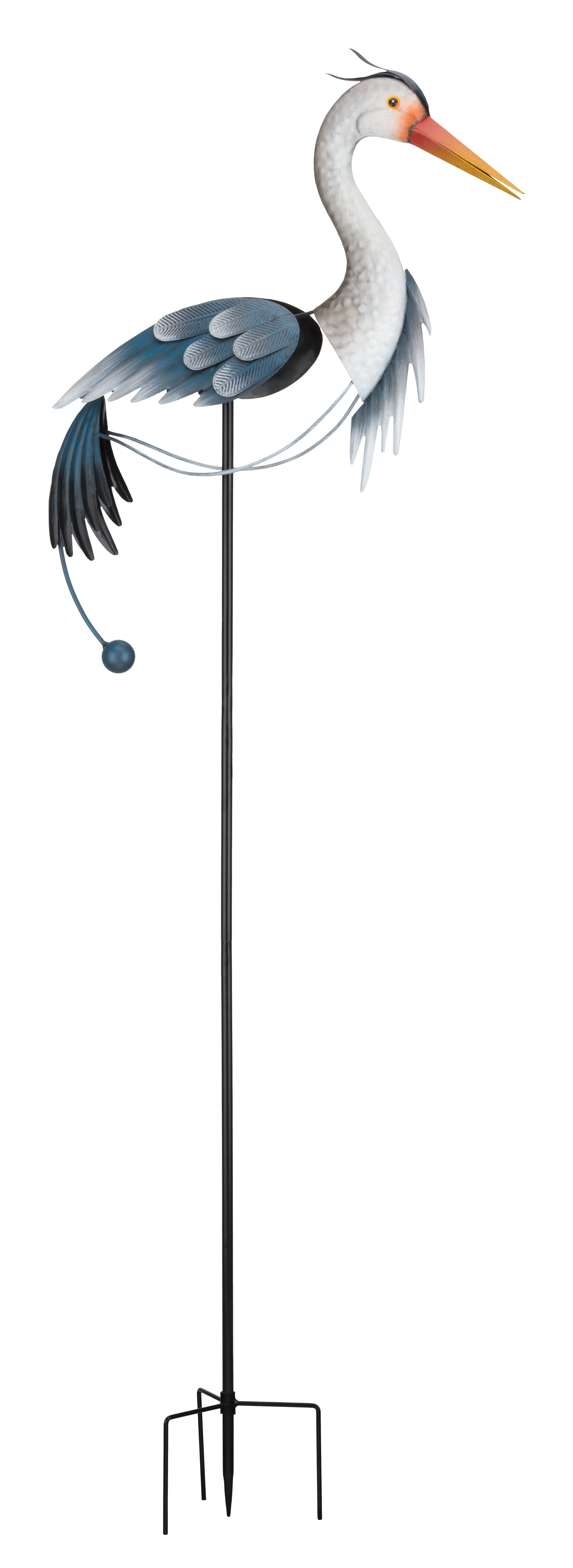 Regal Art & Gift Ball Rocker Stake - Metallic Blue Heron - Wayfair Canada
