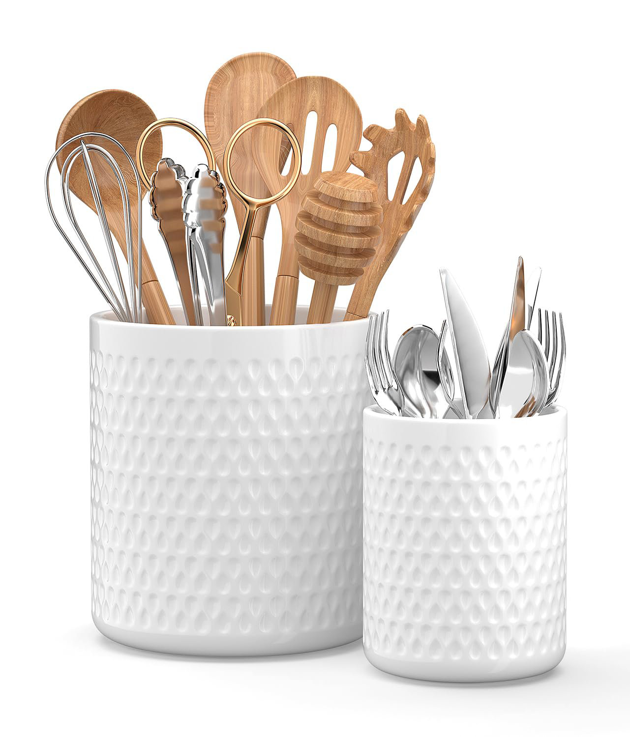 4 SEASONS FURNITURE 2-Pack Ceramic Kitchen Utensil Holder, Large ...