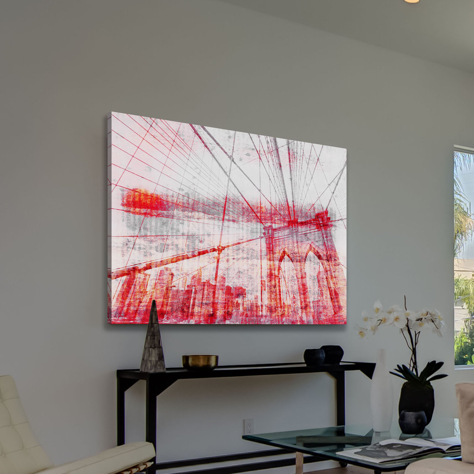 Parvez Taj 'Brooklyn Bridge' by Parvez Taj Painting Print on Wrapped ...