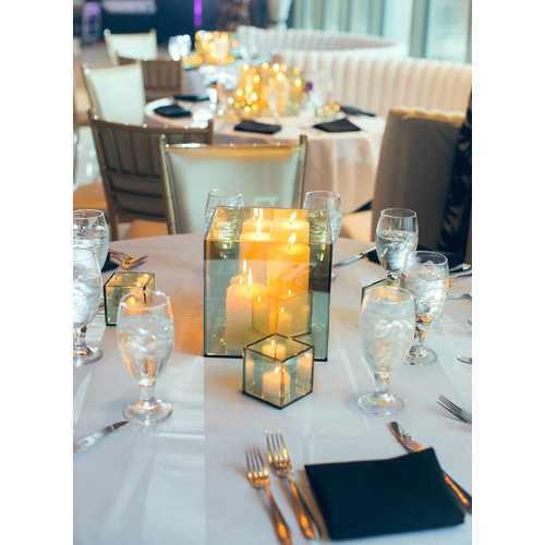 Serene Spaces Living 8'' H Glass Tabletop Hurricane & Reviews | Wayfair