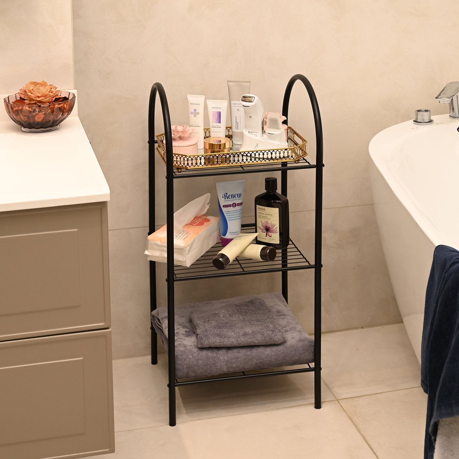 Rebrilliant Museau 3 Tier Metal Storage Racks and Shelving for Kitchen ...