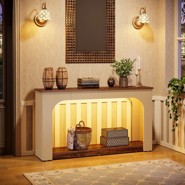 Wrought Studio™ 55-Inch Sofa Console Table With LED Lights For Living ...