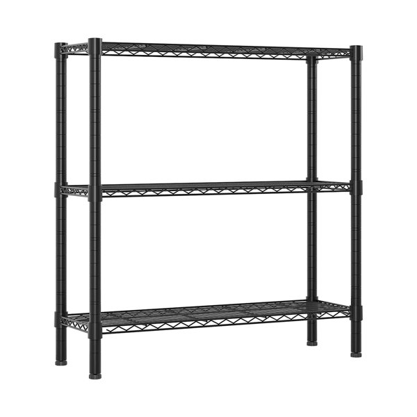 Rebrilliant 3-Tier Heavy Duty Adjustable Shelving Unit Black & Reviews ...